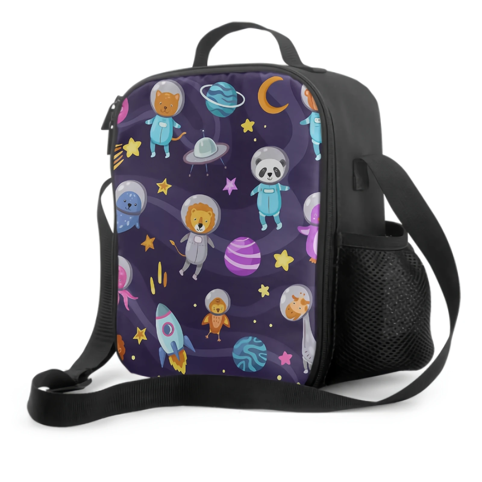 Planets In Galaxy Universe Insulated Thermal Lunch Bag for Kids Boys ...