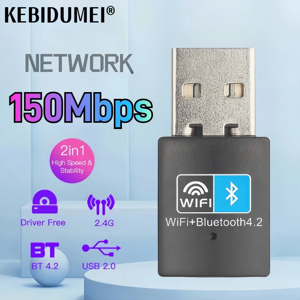 150Mbps-USB-WiFi-Bluetooth-Adapter-2in1-Dongle-2-4G-WiFi-Network-card ...