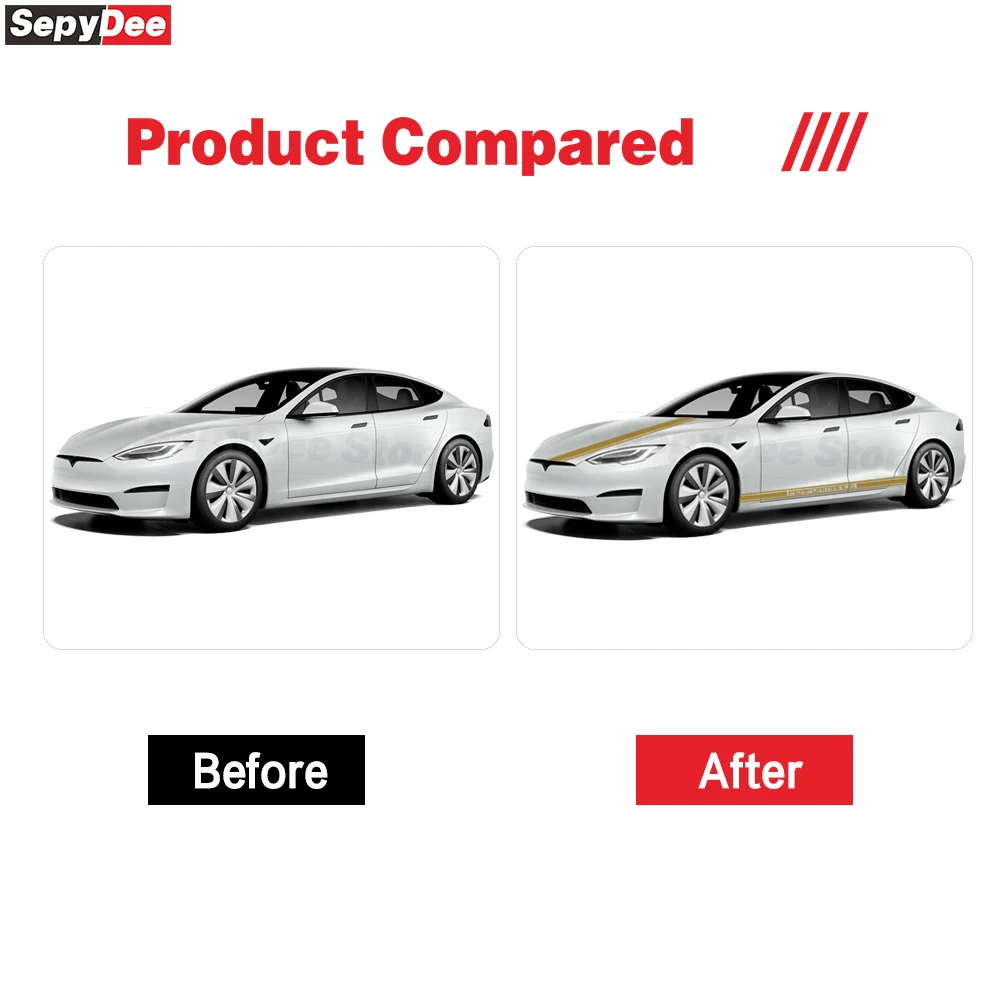Performance Edition Car Hood Bonnet Door Side Skirt Stickers for Tesla ...