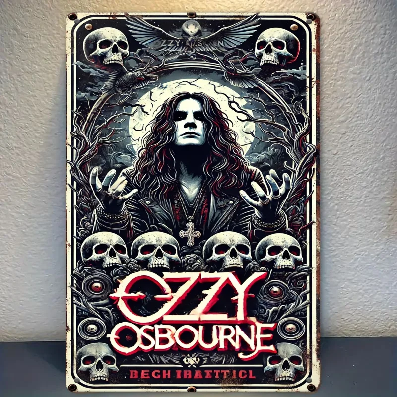 [Vintage Ozzy Osbourne Sign] Vintage Metal Tin Sign, , | Retro Wooden ...