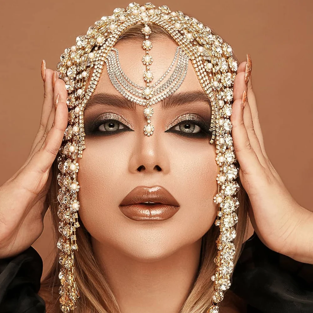 Stonefans-Flapper-Cap-Crystal-Tassel-Head-Chain-Wedding-Accessories-Indian-Headpiece-Rhinestone ...
