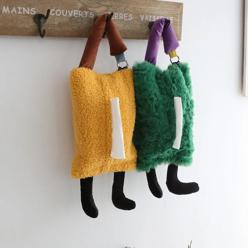 Fabric-Tissue-Box-Bag-Cloth-Cotton-Plush-Villus-Hanging-Colorful-Living ...