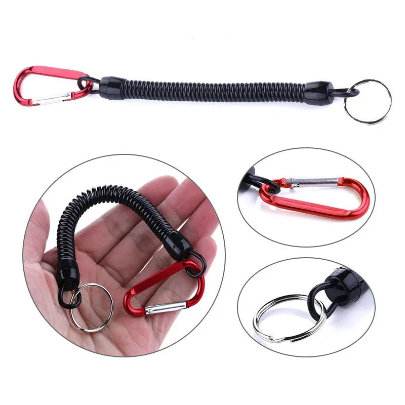 Fishing-Lanyards-3pcs-22cm-Retractable-Coiled-Tether-with-Carabiner-TPU ...