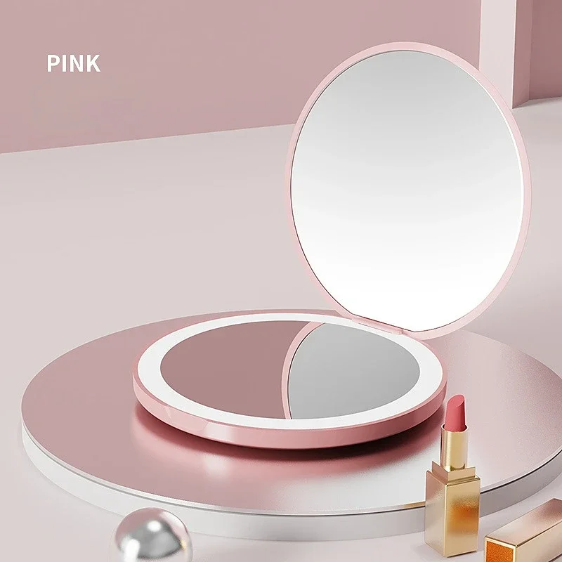 Mini-LED-Luminous-Makeup-Mirror-Round-Portable-Foldable-Small-Compact ...