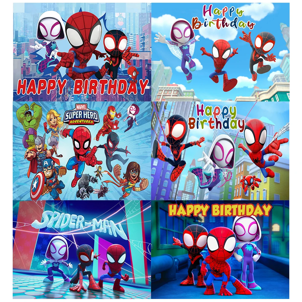 Disney-Spidey-ve-onun-a-rt-c-arkada-lar-afi-foto-raf-arka-vinil-kuma ...