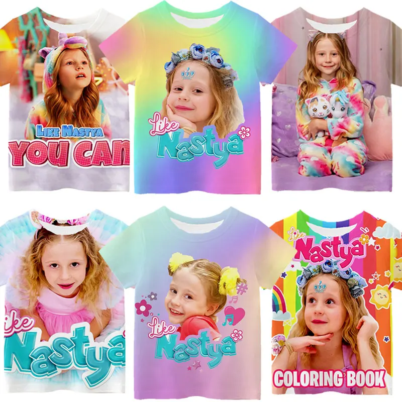 Kids-Like-Nastya-T-shirt-Girls-Cute-T-Shirt-O-neck-Short-Sleeve-Summer ...