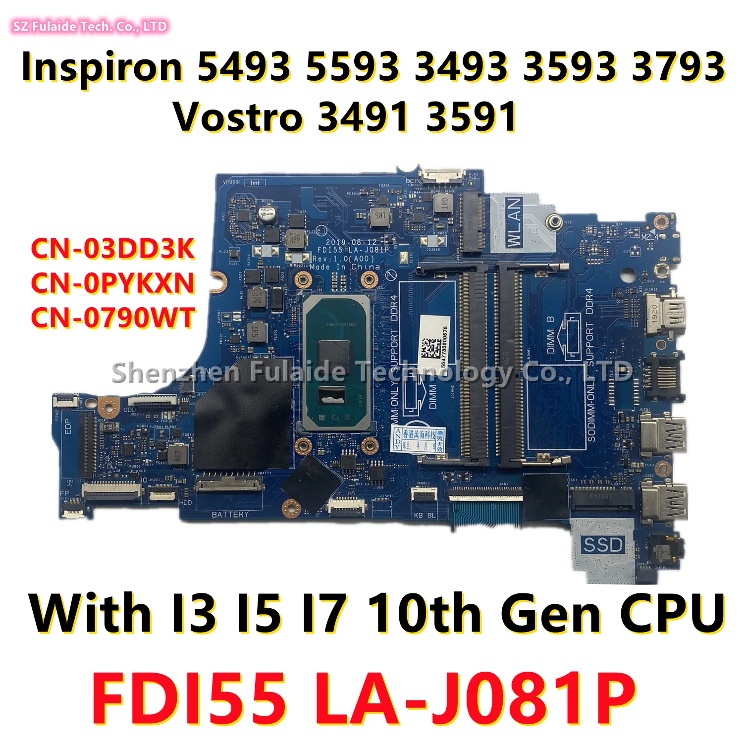 FDI55-LA-J081P-For-dell-Inspiron-5493-5593-3493-3593-3793-Vostro-3491 ...