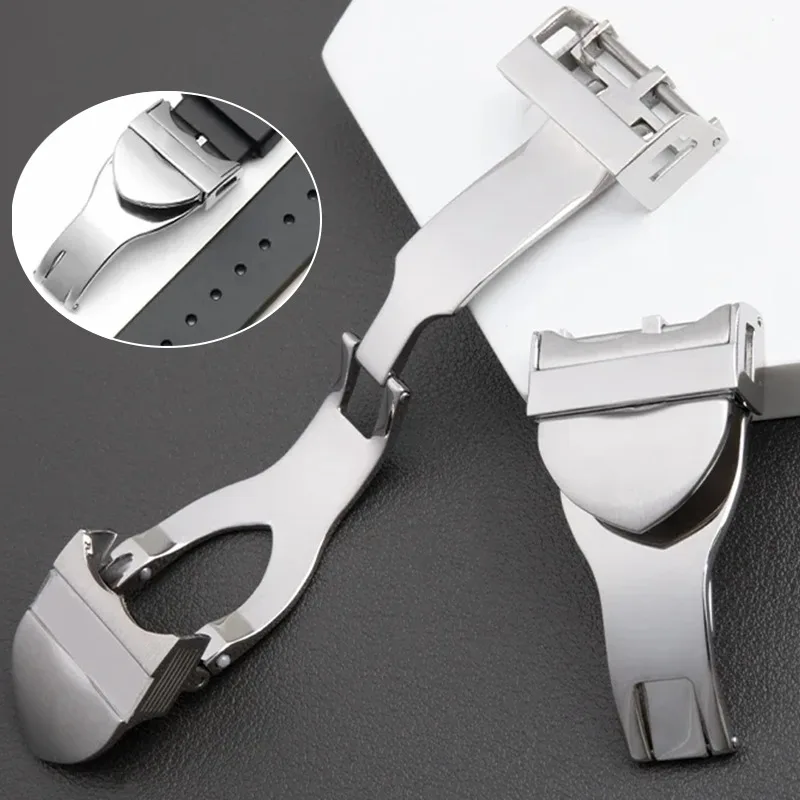 Solid-Folding-Clasp-18mm-Stainless-Steel-Buckle-Watch-Band-Clasp-Metal ...