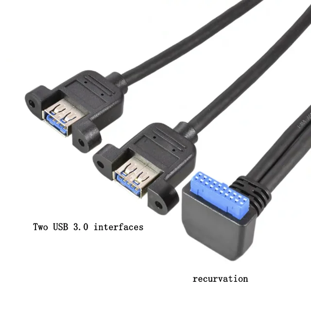 Main Board Side Bend 19P/20Pin To Dual USB 3.0 Expansion Front Panel ...