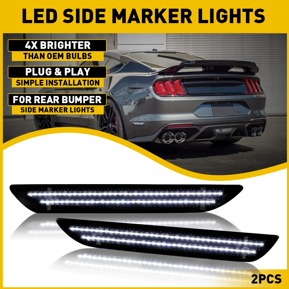 2pcs Led Side Marker Light For Ford Mustang 2015 2016 2017 2018 2019 ...