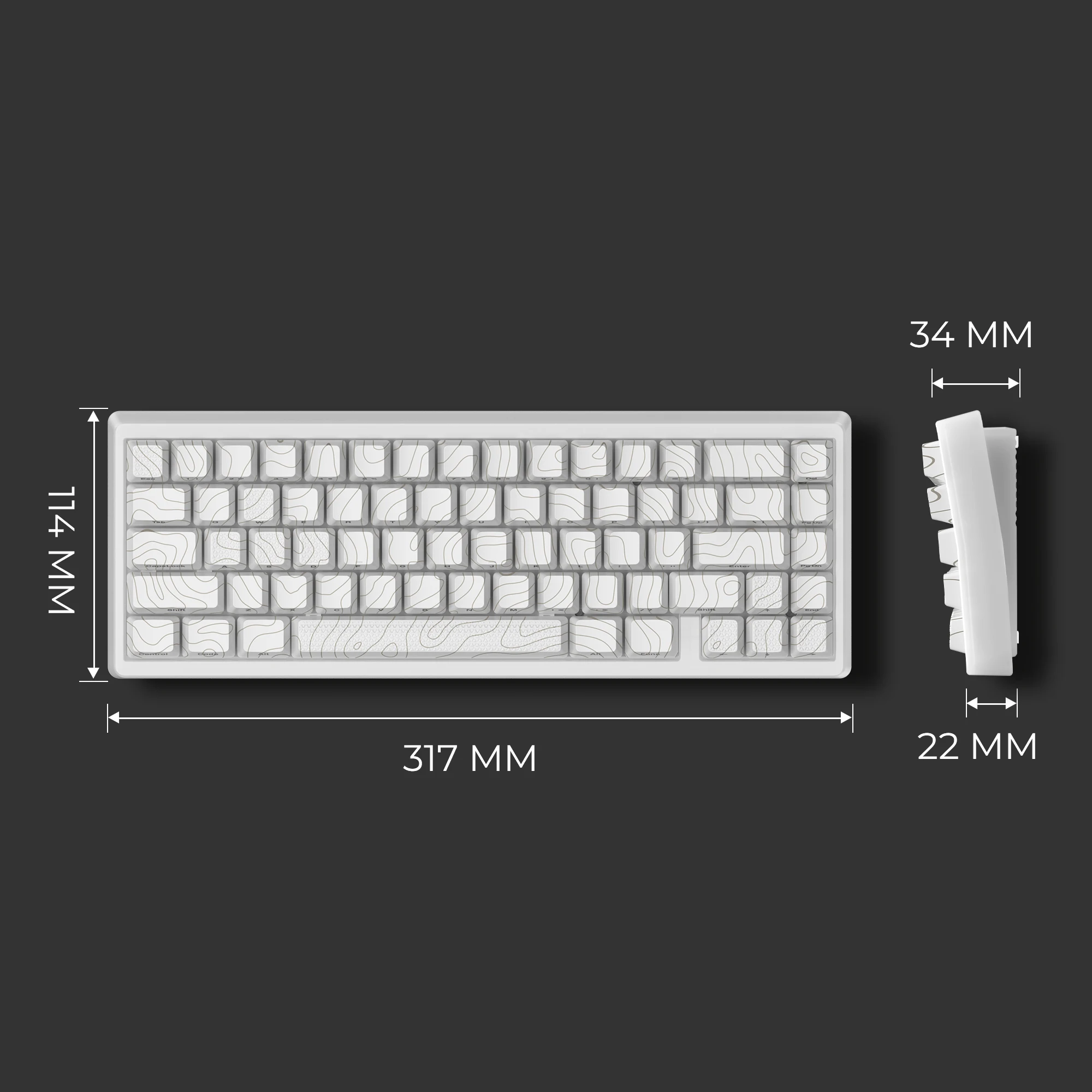 XVX M67 JadeStone IMD-Tech Keycaps Topographic Mechanical Keyboard ...