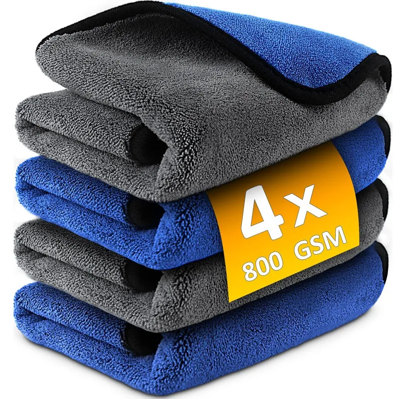 1-4pcs Microfiber Car Washing Towel Soft Quick Drying Windows Mirrors ...