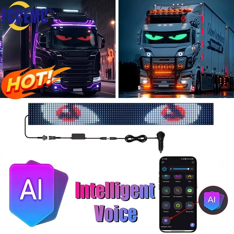 APP Remote Control Truck Car Devil Eye LED Pixel Panel Light With AI ...