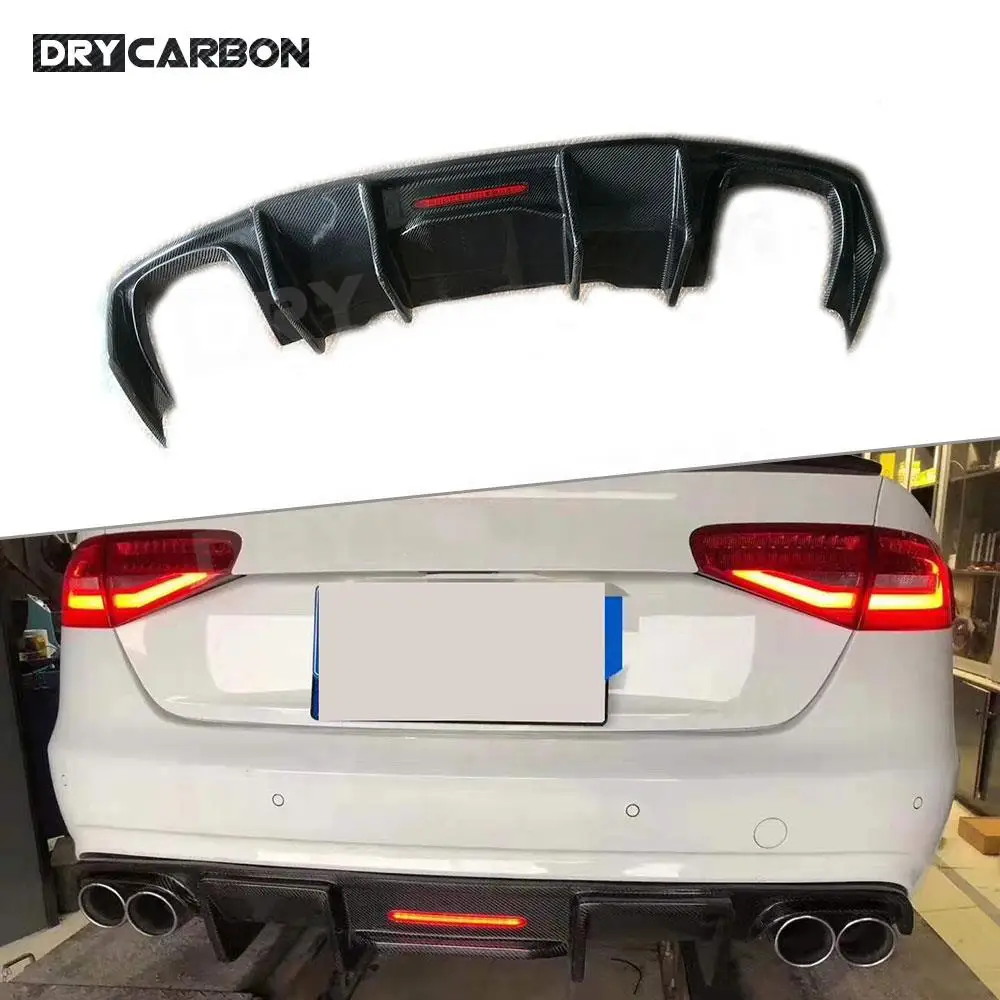 Carbon Fiber Rear Lip Diffuser for Audi A4 B8 B8.5 Sedan 2009-2015 Car ...