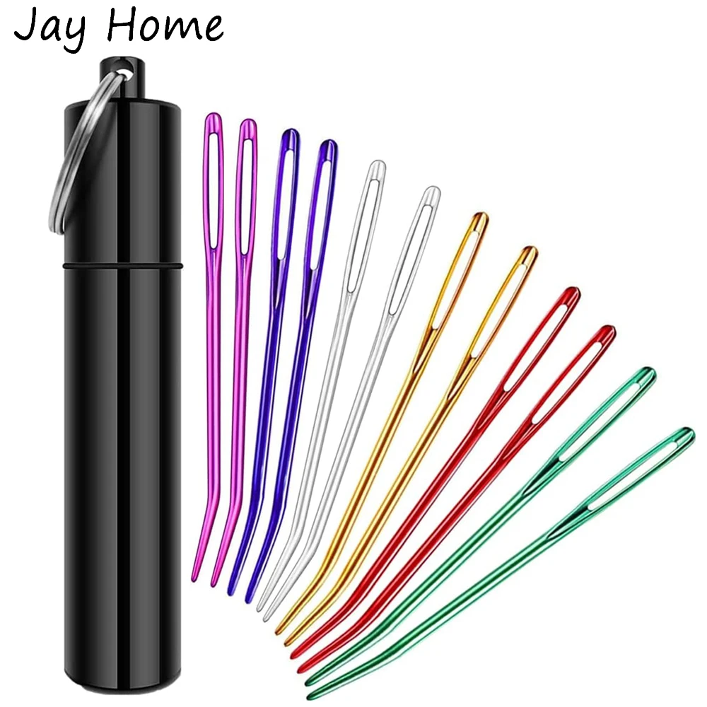 12PCS Knitting Yarn Darning Tapestry Sewing Needle Large Eye Weaving ...