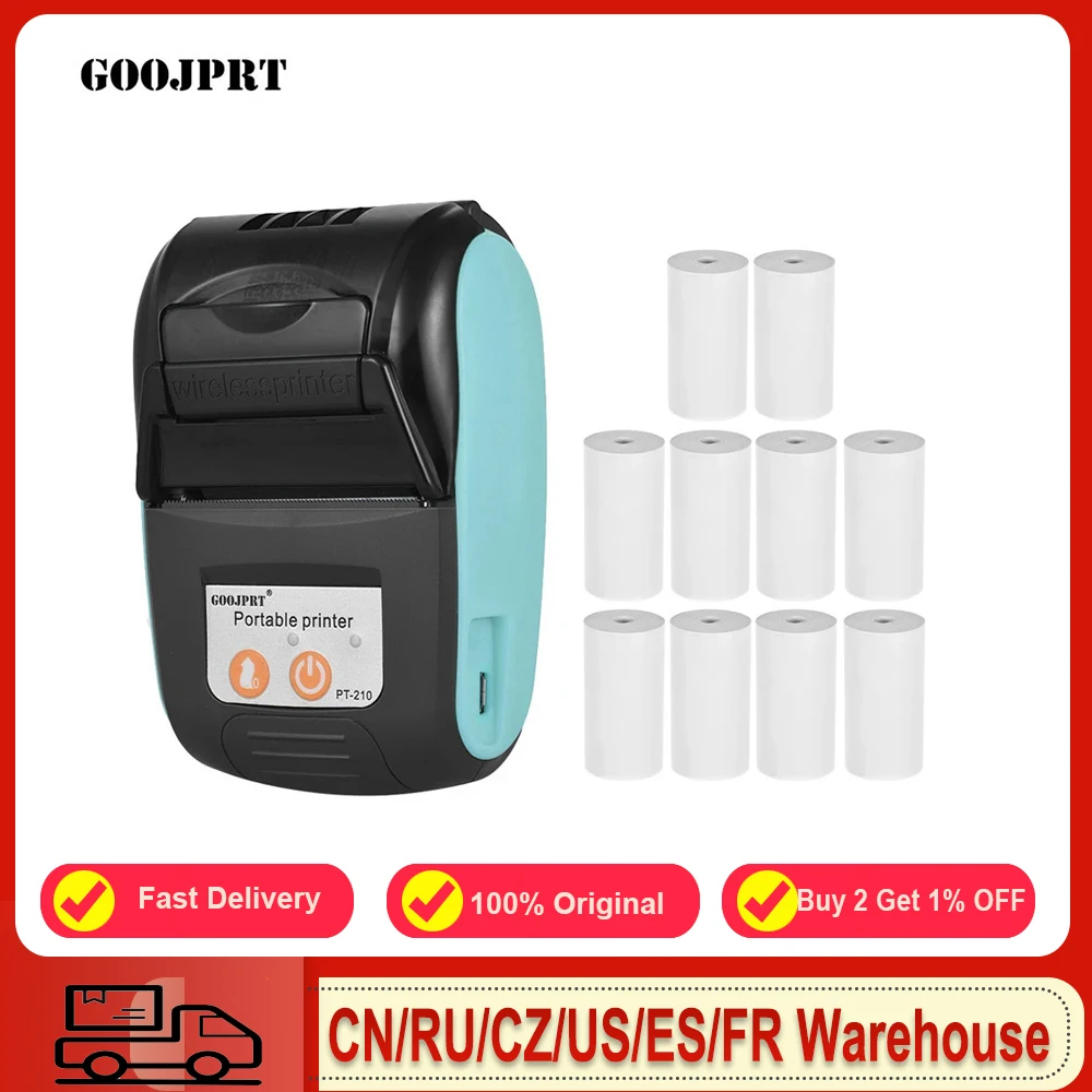 GOOJPRT-PT-210-Portable-Thermal-Printer-Handheld-58mm-Receipt-Printer-for-Retail-Stores ...