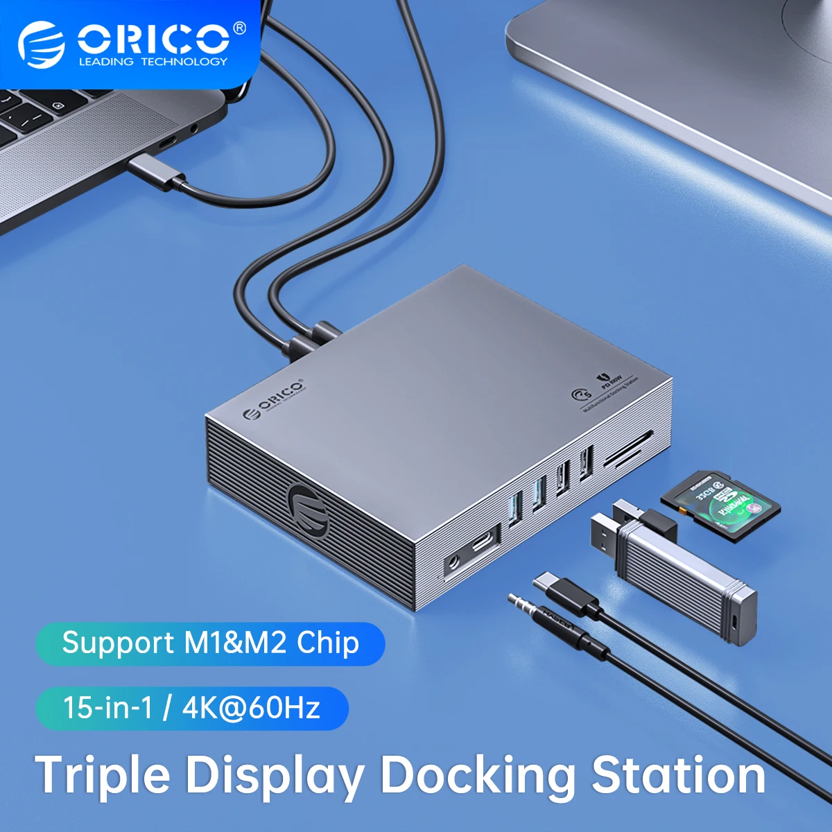 ORICO-USB-C-HUB-Type-C-to-Multi-HDMI-compatible-4K60Hz-PD100W-USB3-0 ...