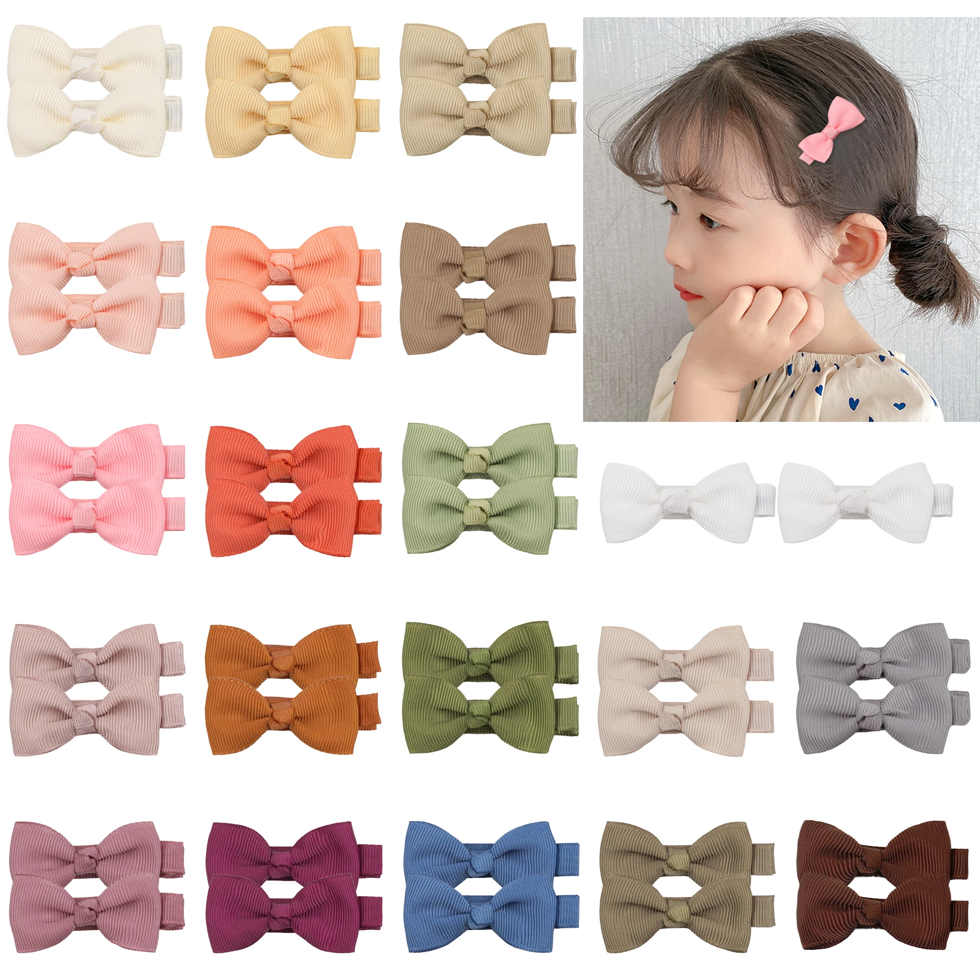 10Pcs-Boutique-Tiny-Baby-Bows-Grosgrain-2-Hair-Bows-Non-Slip-Full-Lined ...