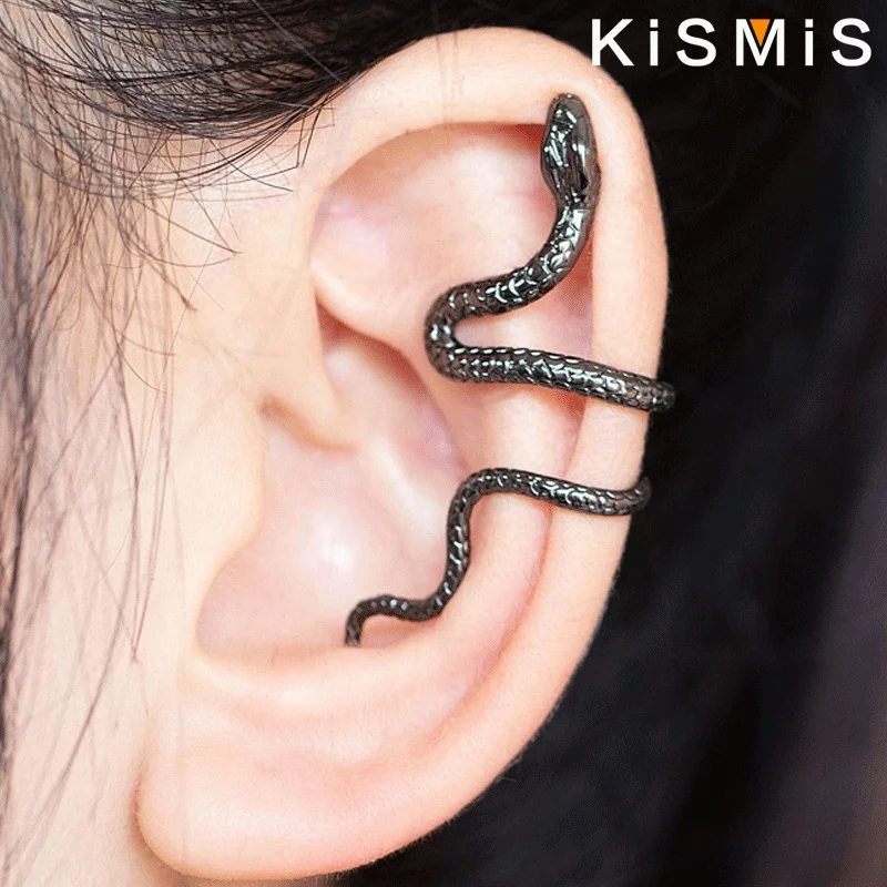 KISMIS1pc-pendientes-con-estampado-de-serpiente-ajustables-Clips-para ...