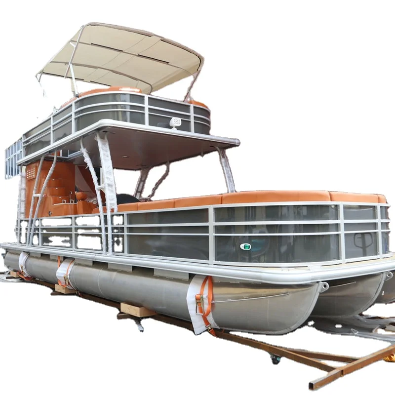 Fish-And-Cruise-Pontoon-Boats-Nice-Decking-double-deck-Luxury ...