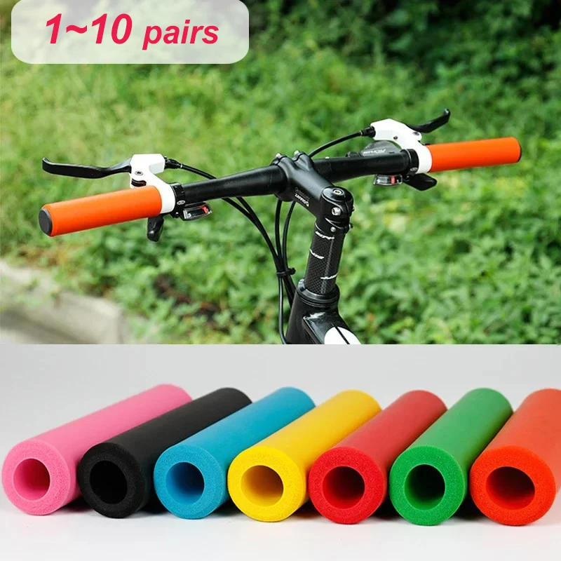 1~10pairs Bicycle Handlebar Grips Soft Silicone Grips Cover Outdoor MTB ...