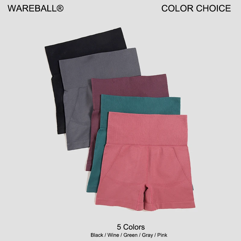 Wareball Sports Shorts For Women Cycling Jogging Fitness High Waist