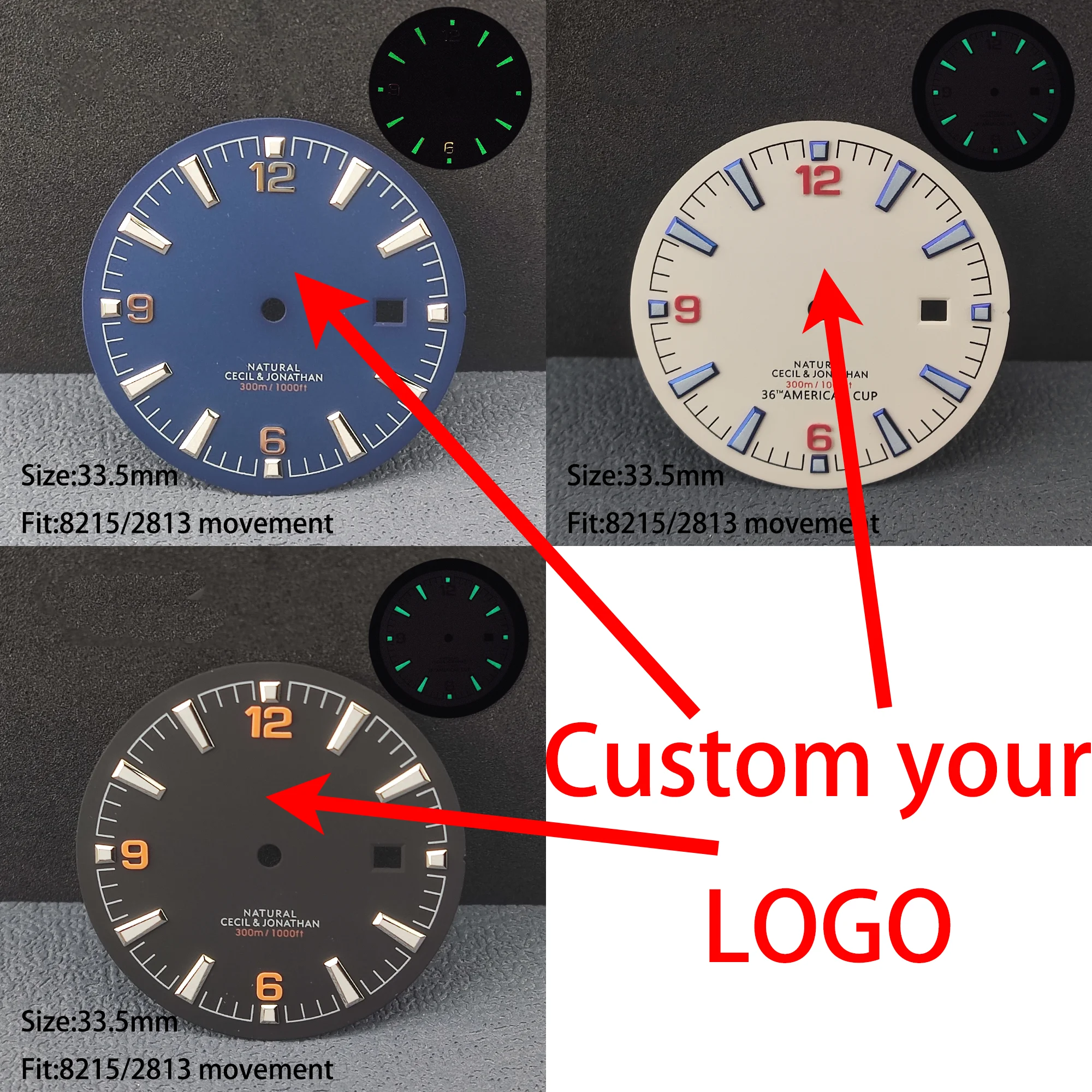Customizable-logo-33-5mm-watch-dial-single-calendar-illuminated-dial ...