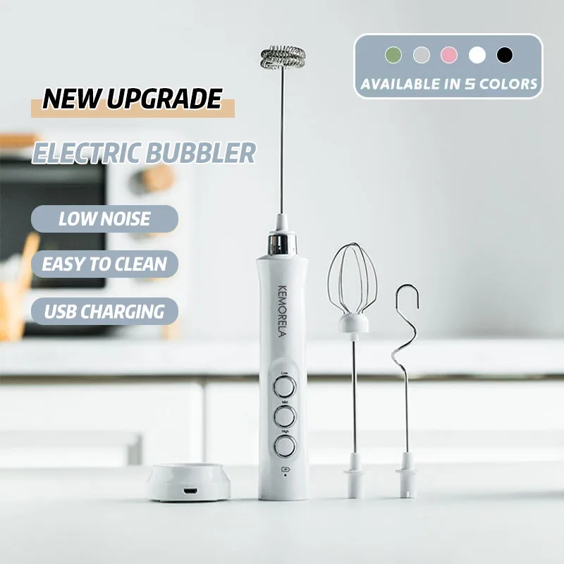 Electric-Milk-Frother-Foam-Maker-Mixer-Coffee-Drink-Frothing-Wand-USB3 ...