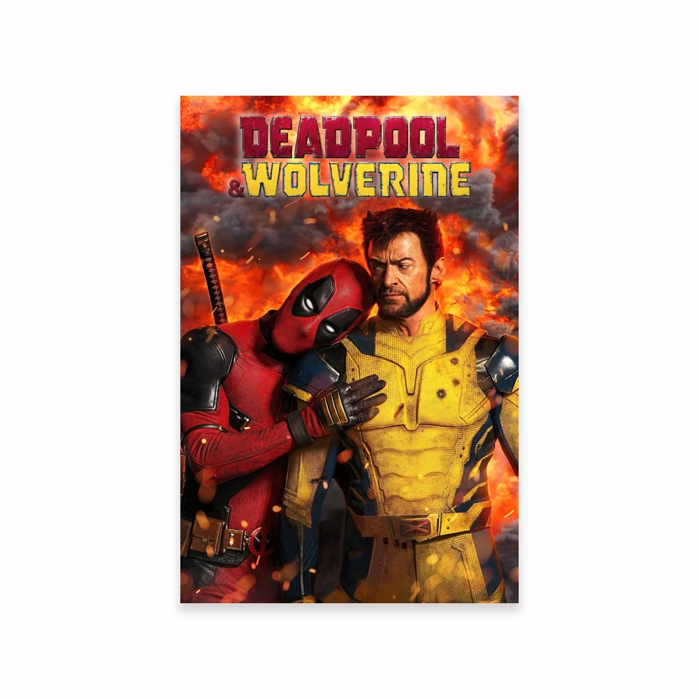 Póster de arte de pared de la película Deadpool y Wolverine de 2024 ...
