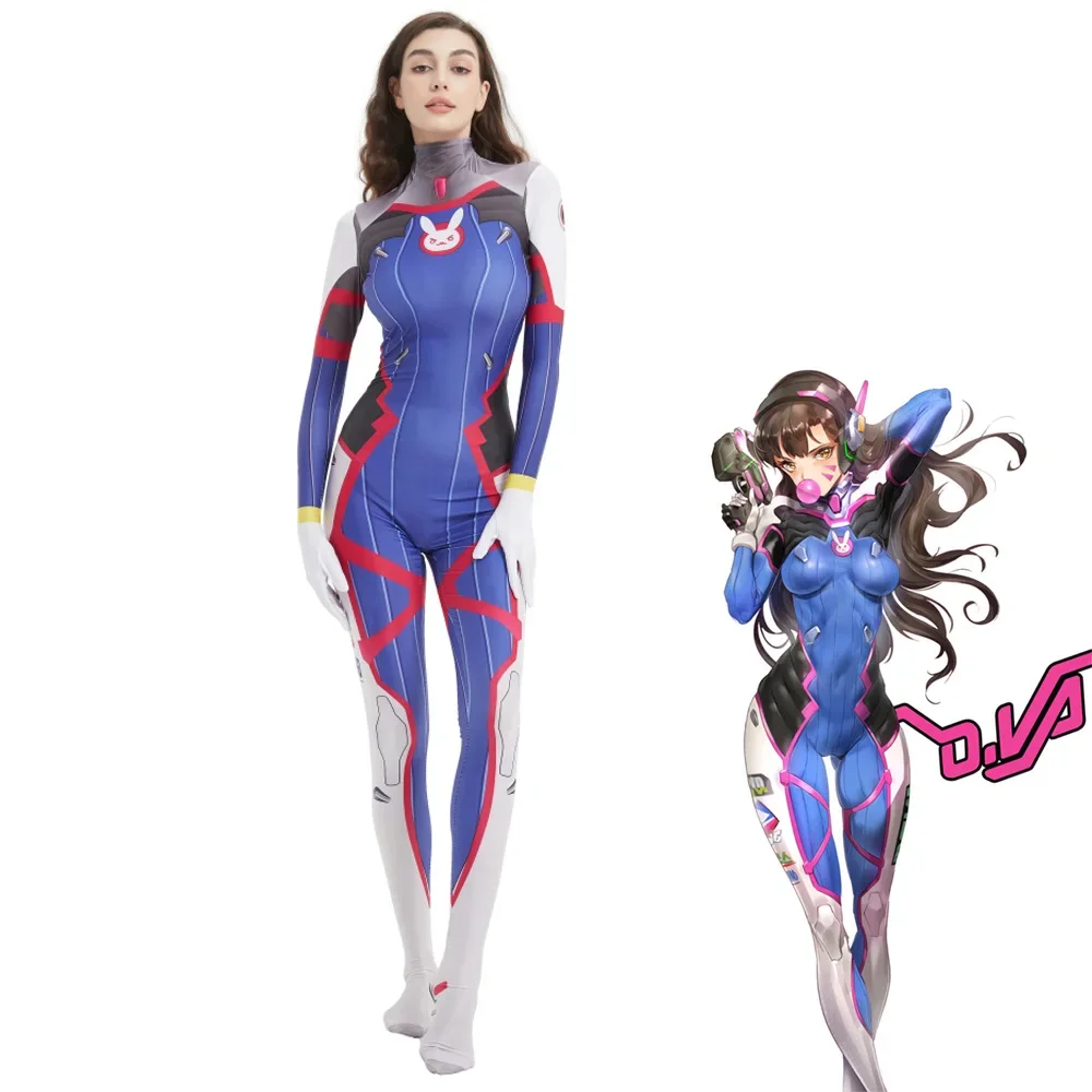 Game-Dva-Cosplay-Costume-Female-Jumpsuit-Adult-Child-Lycra-3D-Printing ...
