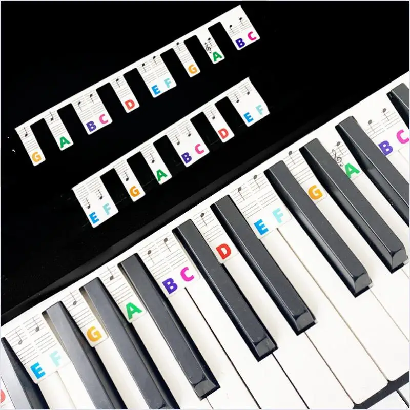 Piano-Keyboard-Stickers-for-88-Colorful-Black-Keys-Music-Electronic ...