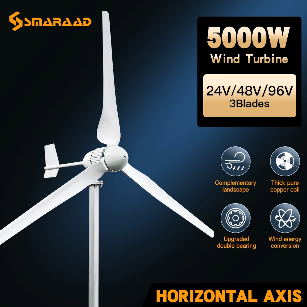 More-Powerful-5KW-6KW-Horizontal-Wind-Turbine-New-Upgrade-Shipped-From ...