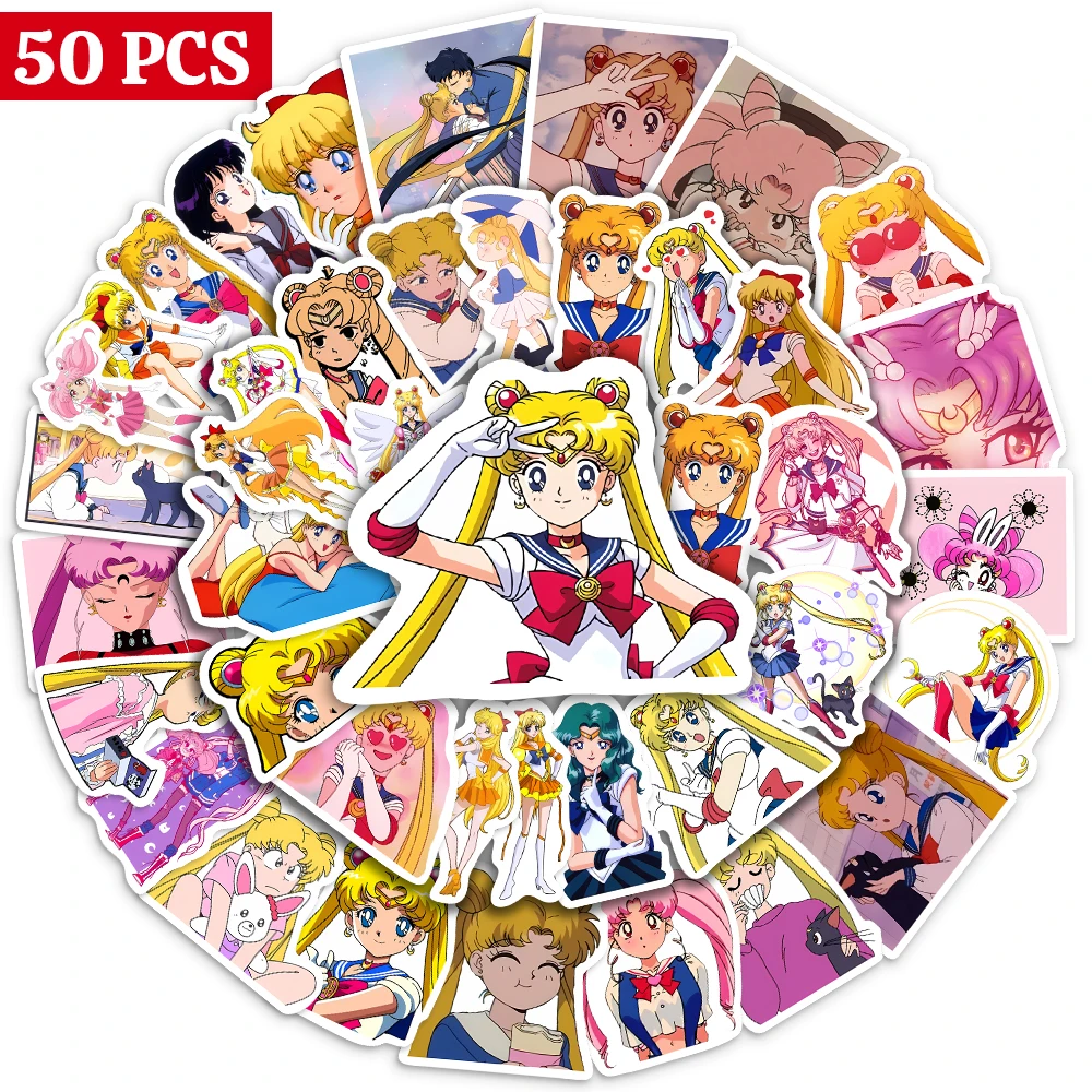 Anime Girl Stickers Kawaii Yellow Hair Girls DIY for Laptop Luggage ...
