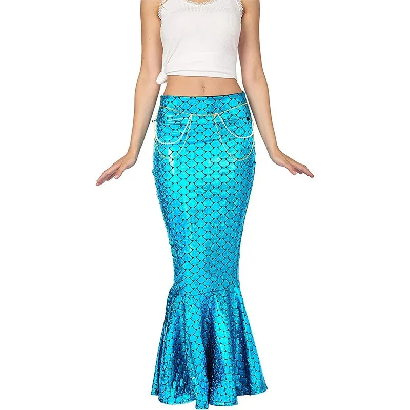 Sequined-Half-length-Fishtail-Skirt-Cosplay-Mermaid-Princess-Long-Skirt ...