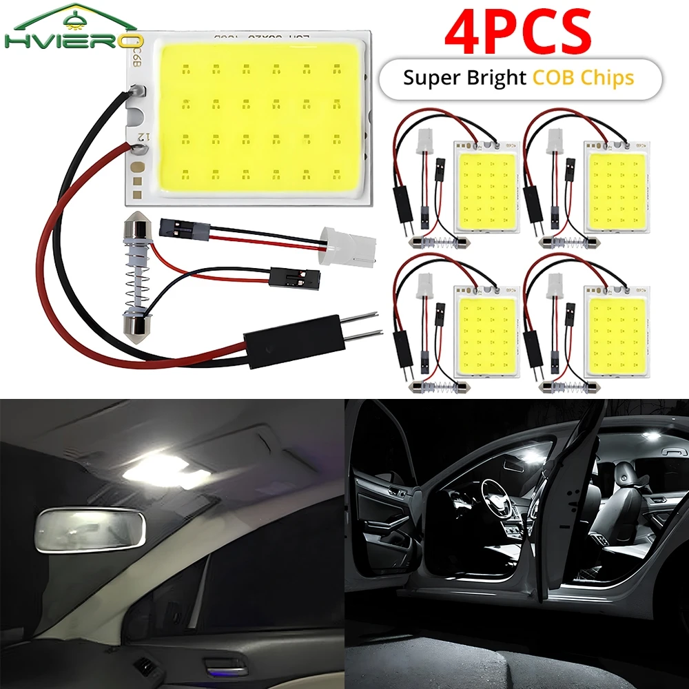 4x Cob 18SMD 24SMD 36SMD 48SMD White T10 W5w Car Led Clearance License ...
