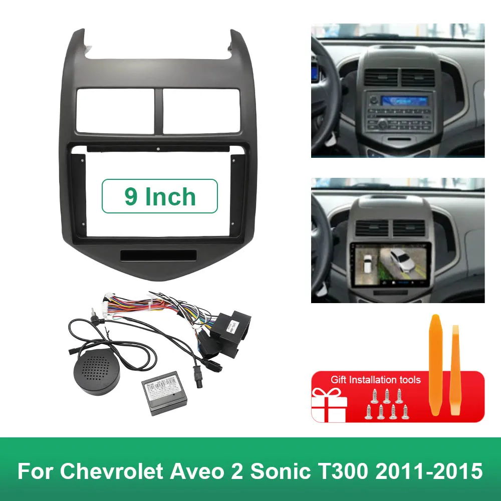 9 Inch 22.86cm Car Frame Fascia Canbus Box for Chevrolet Aveo 2 Sonic ...