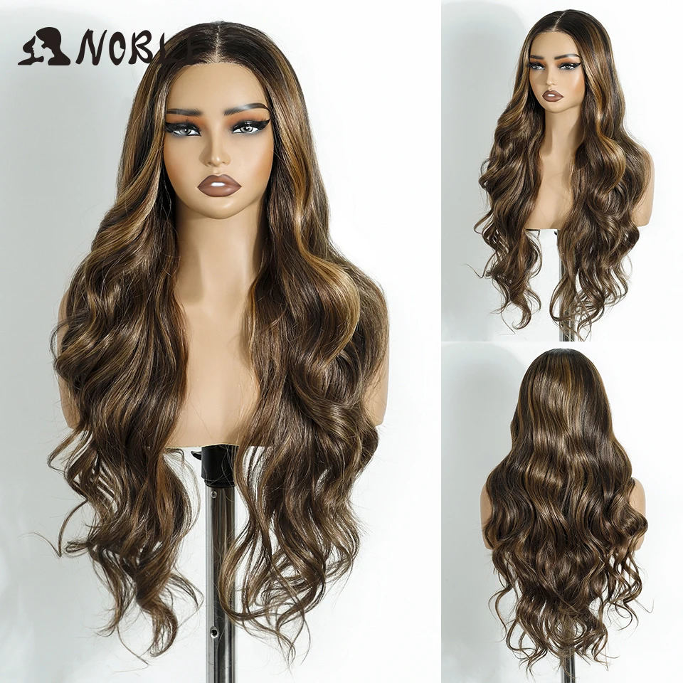 Noble Synthetic Lace Front Wigs For Woman Long Body Wave Wear and Go ...