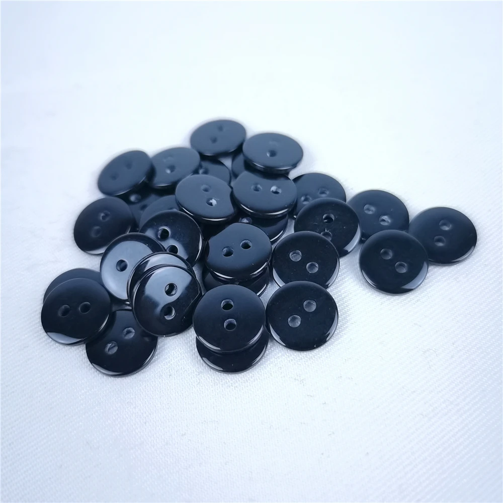 25-PCs-11mm-Black-Buttons-2-Holes-Round-Black-DIY-Sewing-Buttons-for ...