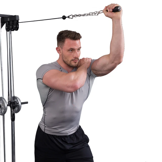 Cable Pressdowns With Rope Attachment