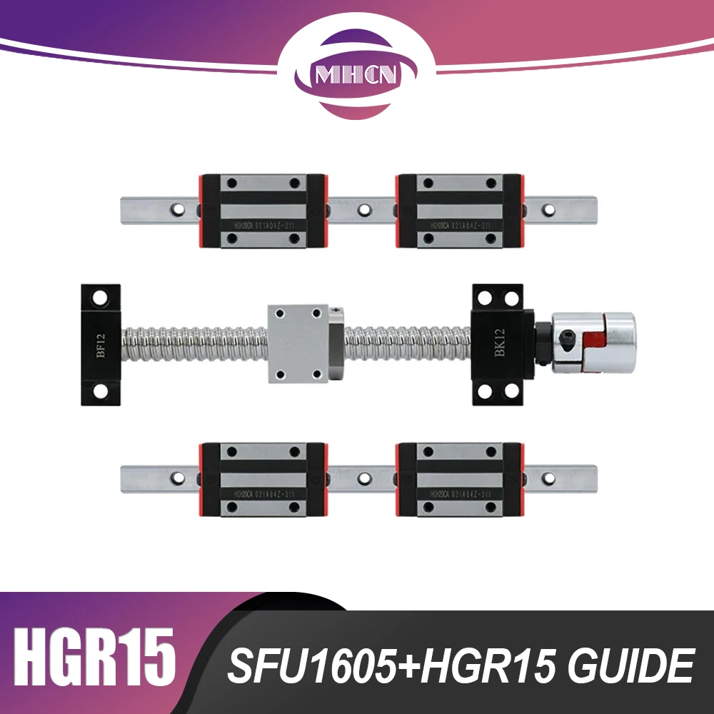 2-pcs-HGR15-Linear-Guides-4-pcs-HGH15CA-Ordinary-Steel-Blocks-Carriages ...