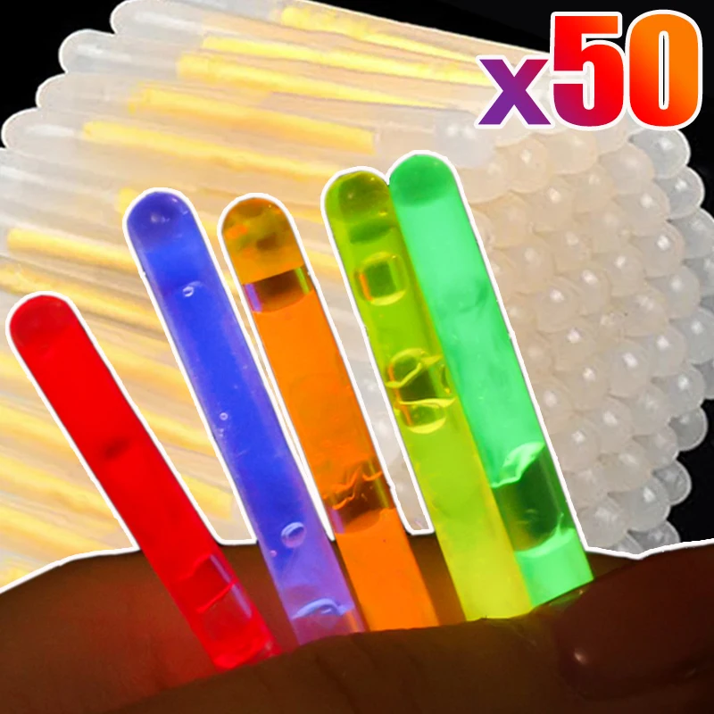 10-50PCS-Mini-Multicolor-Glowing-Sticks-Fluorescent-Stick-Fishing ...