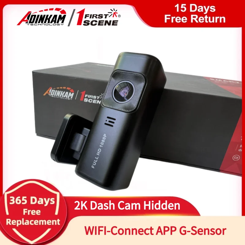 2K Dashcam Hidden WIFI Connect APP Super Mini Car Camera DVR Wireless ...