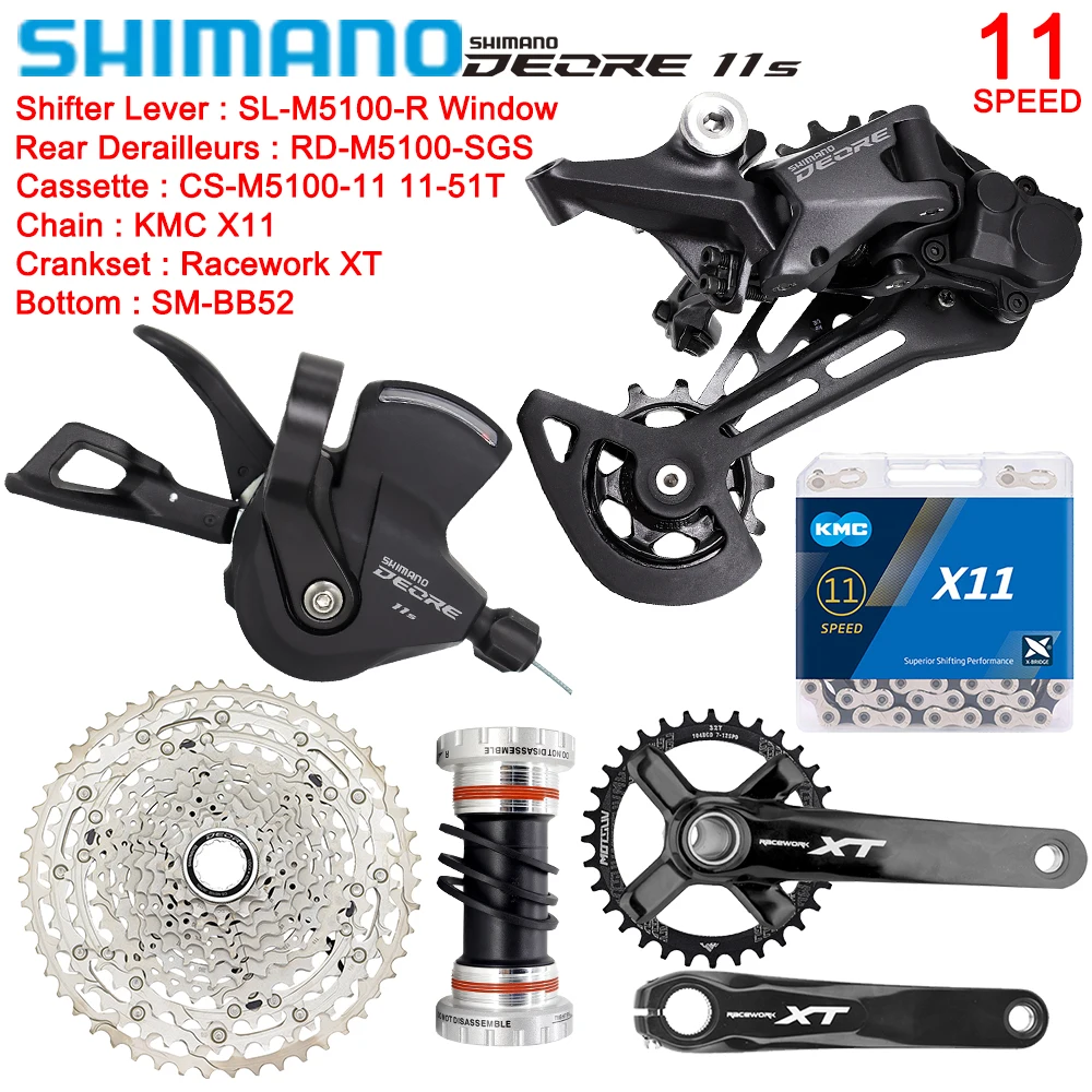 SHIMANO Deore M5100 Kit Completo para Bicicleta MTB 1X11 Velocidade ...