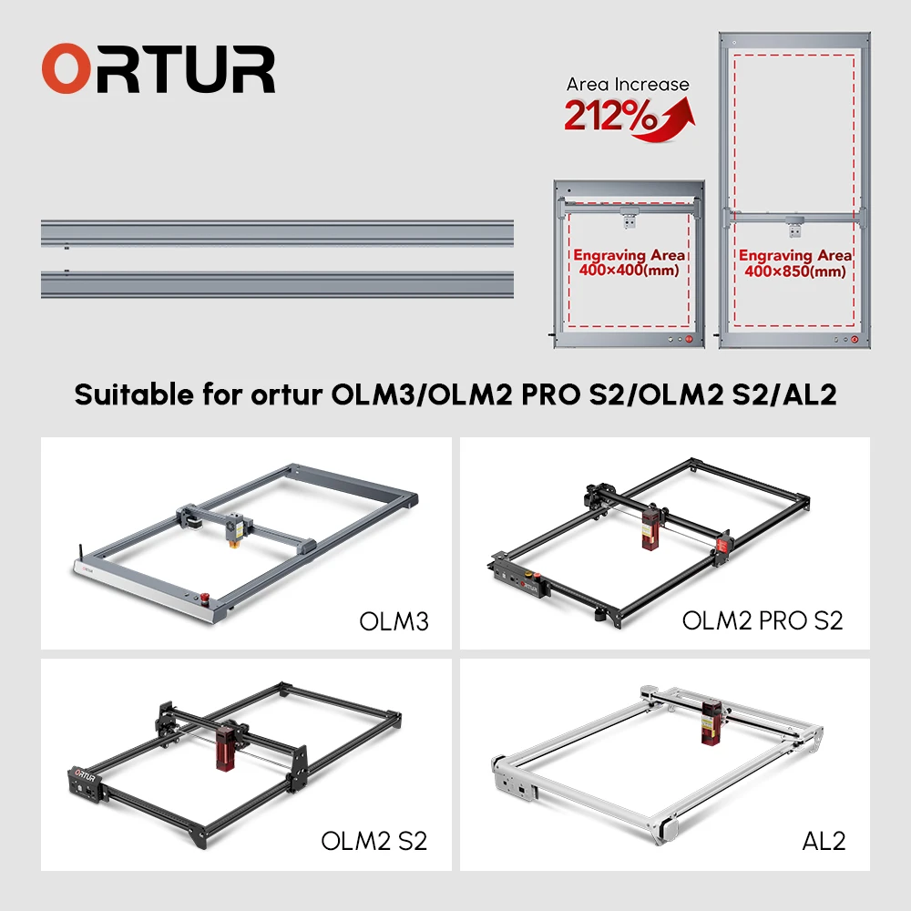 Ortur Laser Engraver Engraving Area Expansion Kit Y Axis Extension Kits ...