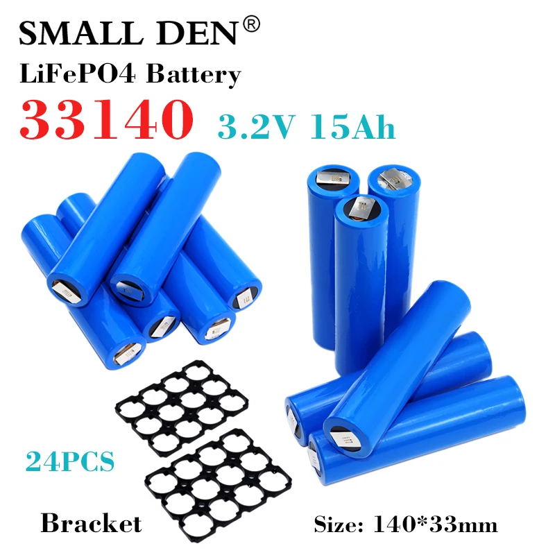 24PCS New 33140 3.2v 15Ah Lifepo4 battery pack 5C High current diy 12v ...