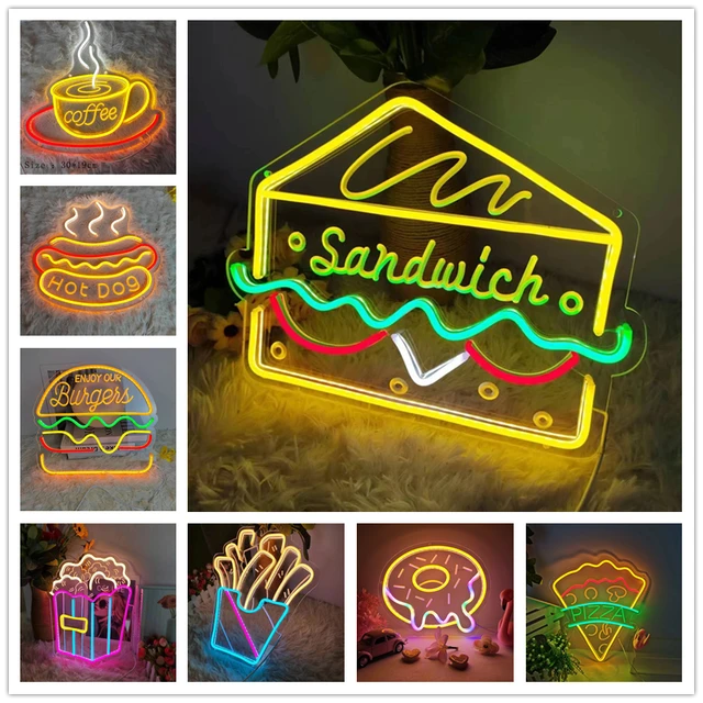 Fast Food Neon Sign Says