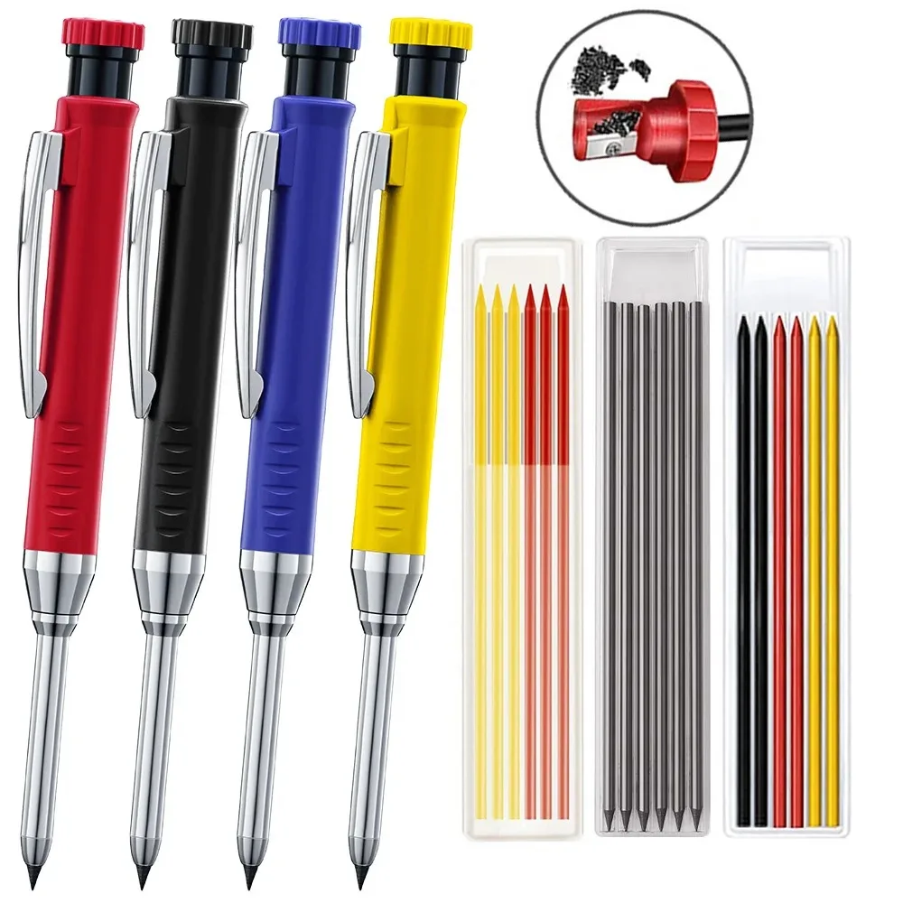 2-8mm-Solid-Carpenter-Pencil-Mechanical-Pencil-with-Built-in-Sharpener ...