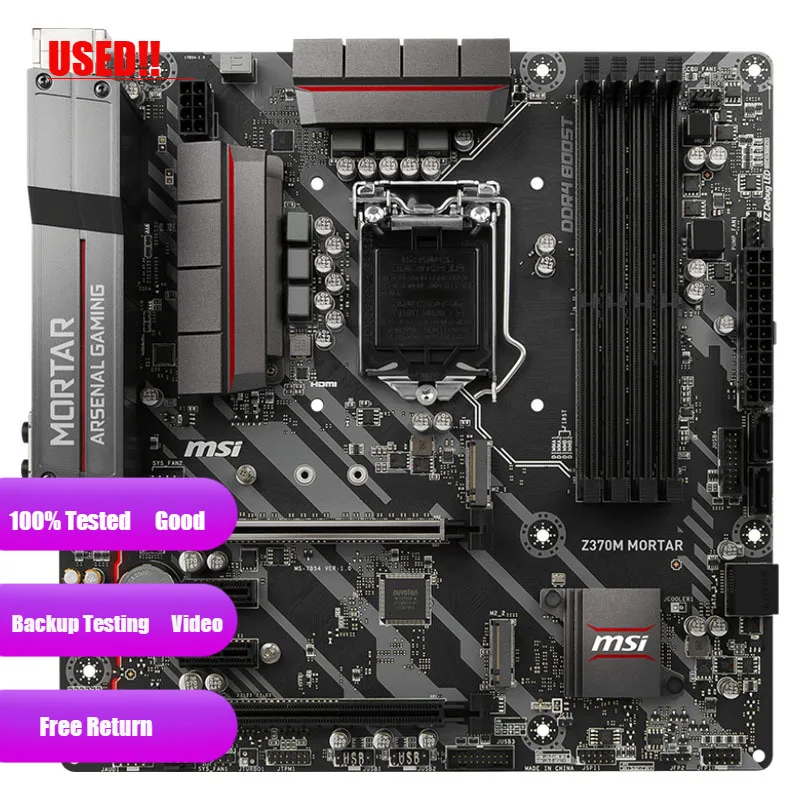 Used-MSI-GAMING-Z370M-MORTAR-LGA-1151-300-Series-Intel-Z370-HDMI-SATA ...