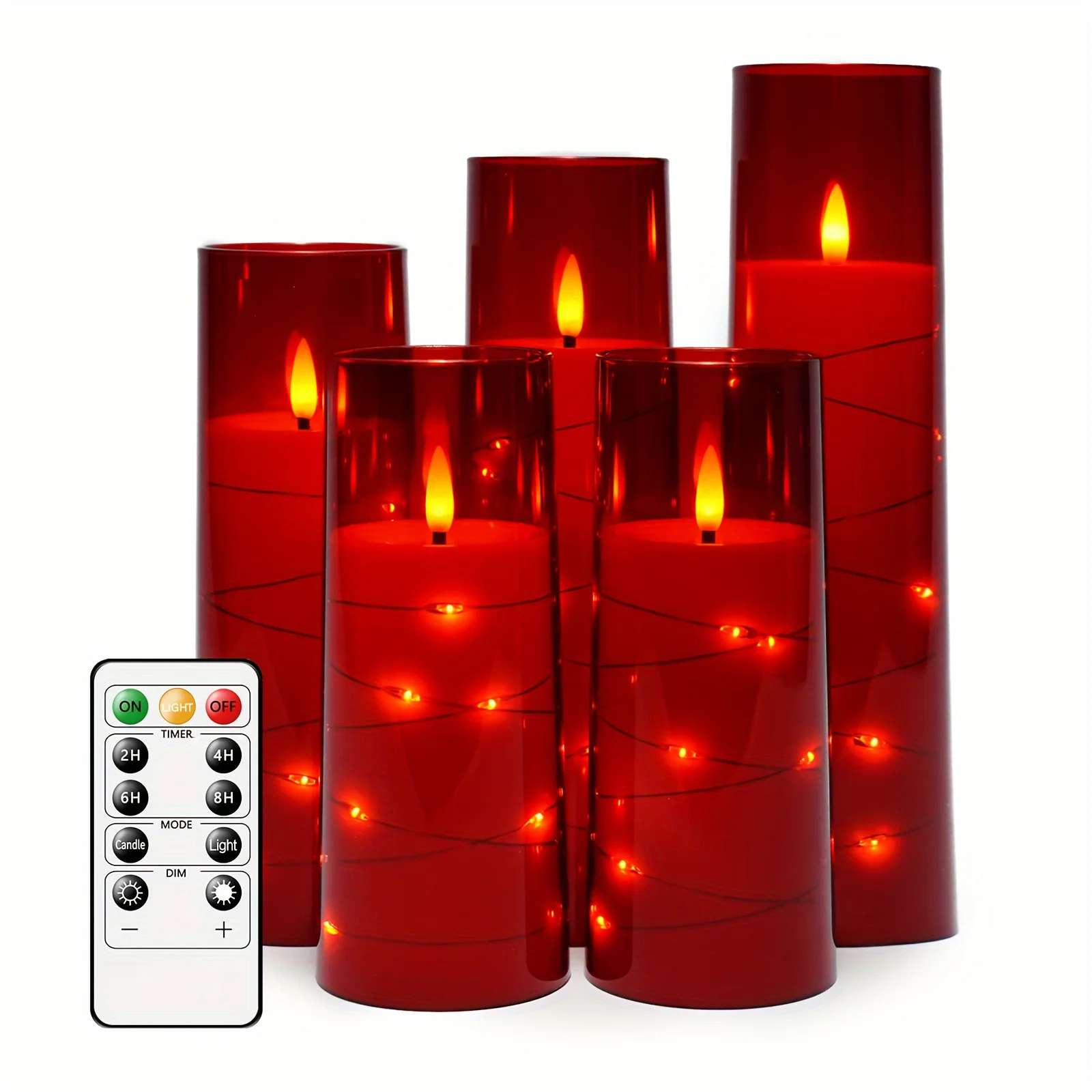 Red acrylic LED electronic candle light Christmas party light string ...