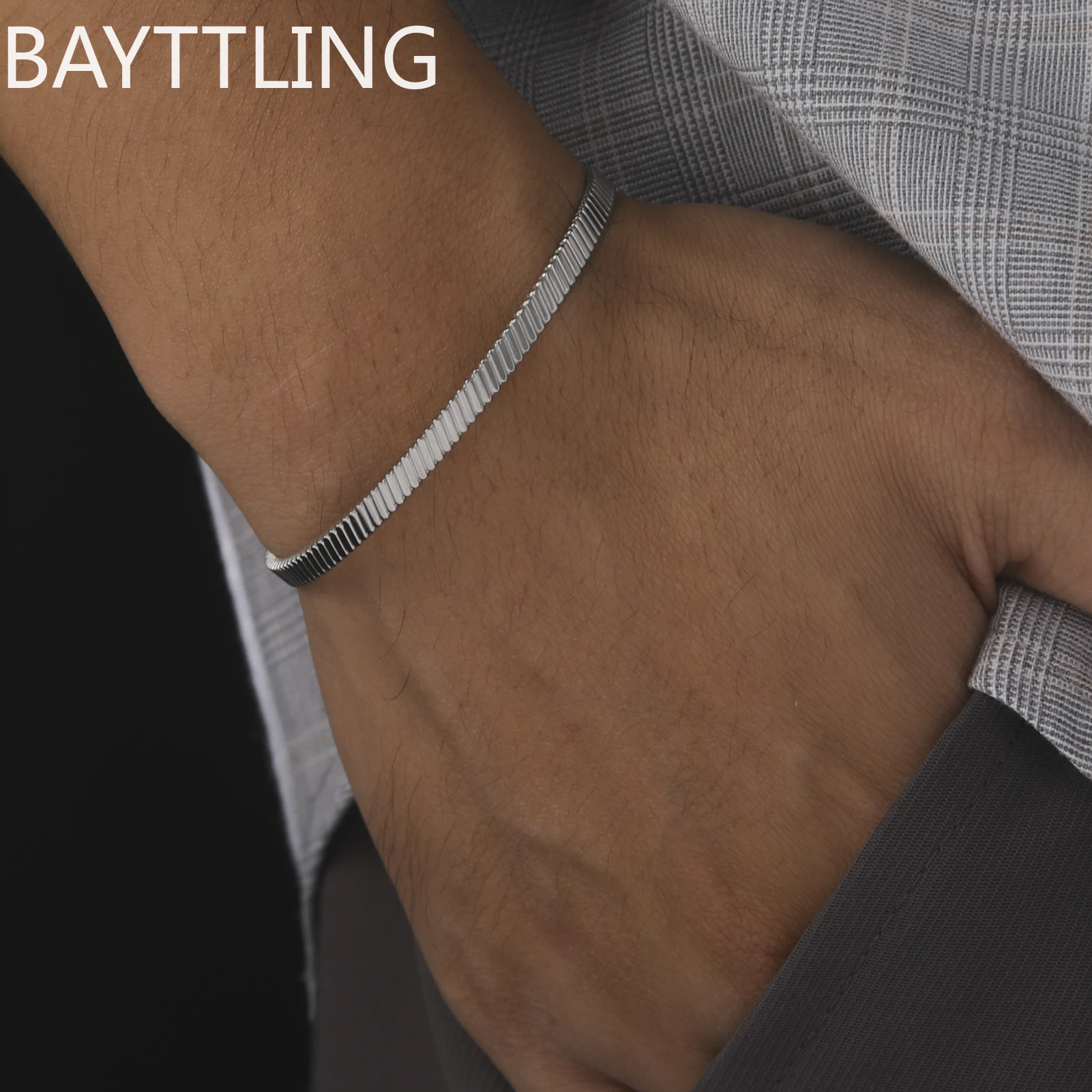 New-925-sterling-silver-4MM-blade-Snake-Chain-Bracelet-For-Women-Men ...